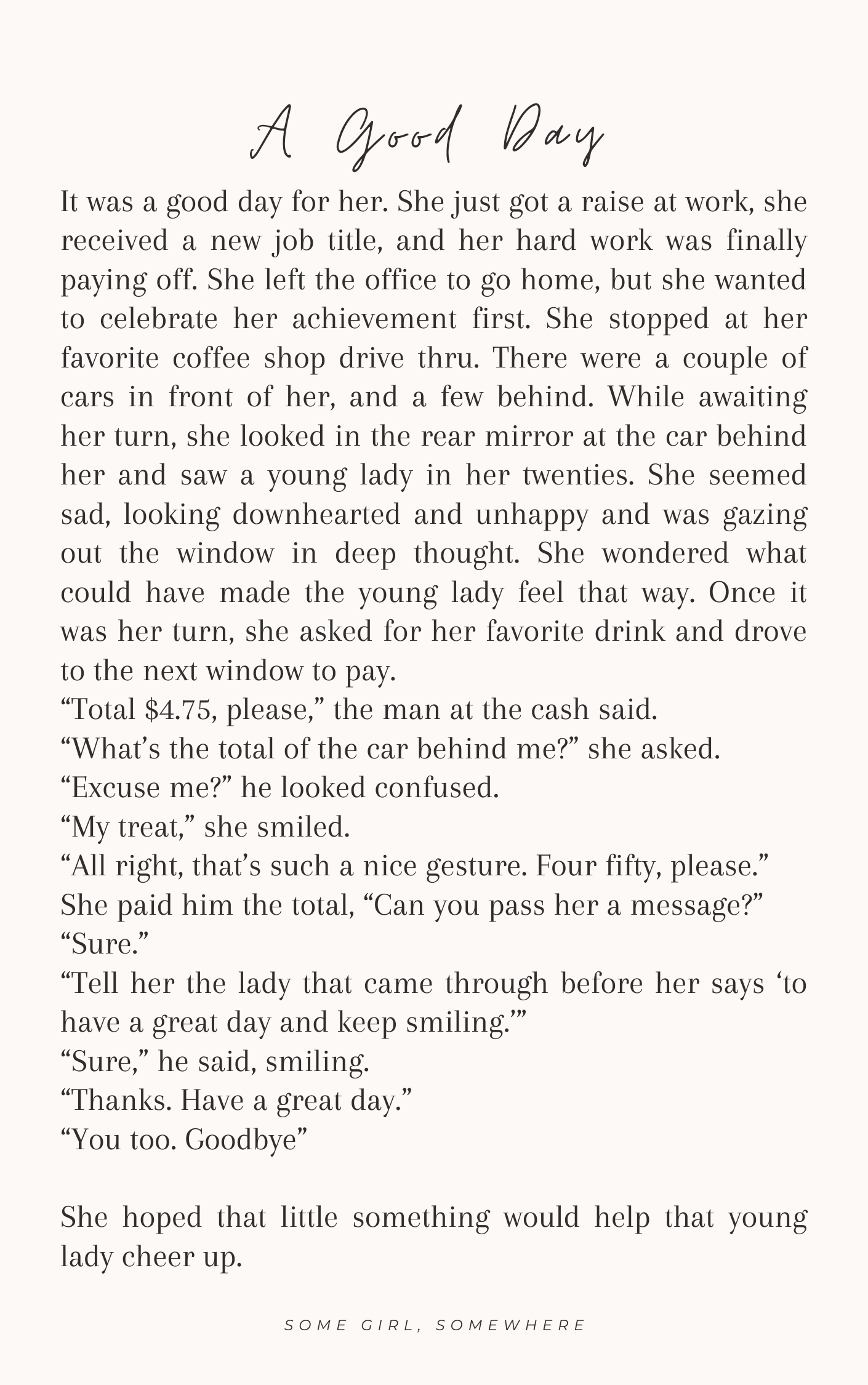 Very Short Stories with Good Vibes – Hello, Sunshine